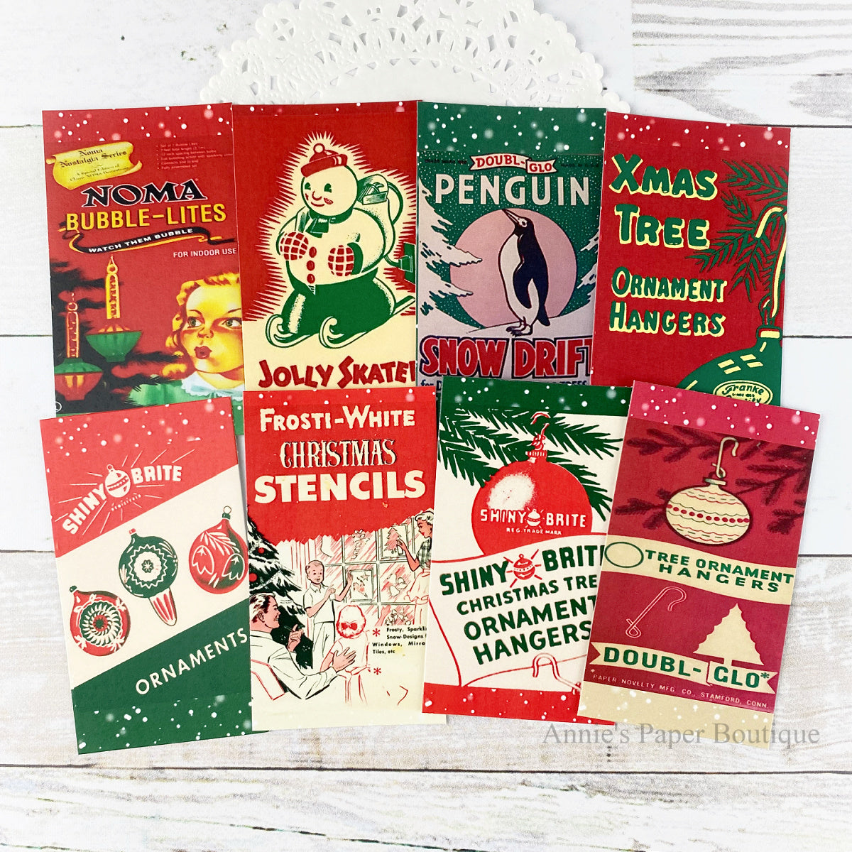 Christmas Nostalgia Retro Tag Set No.1 - Box Top Packaging Tags – Annie ...