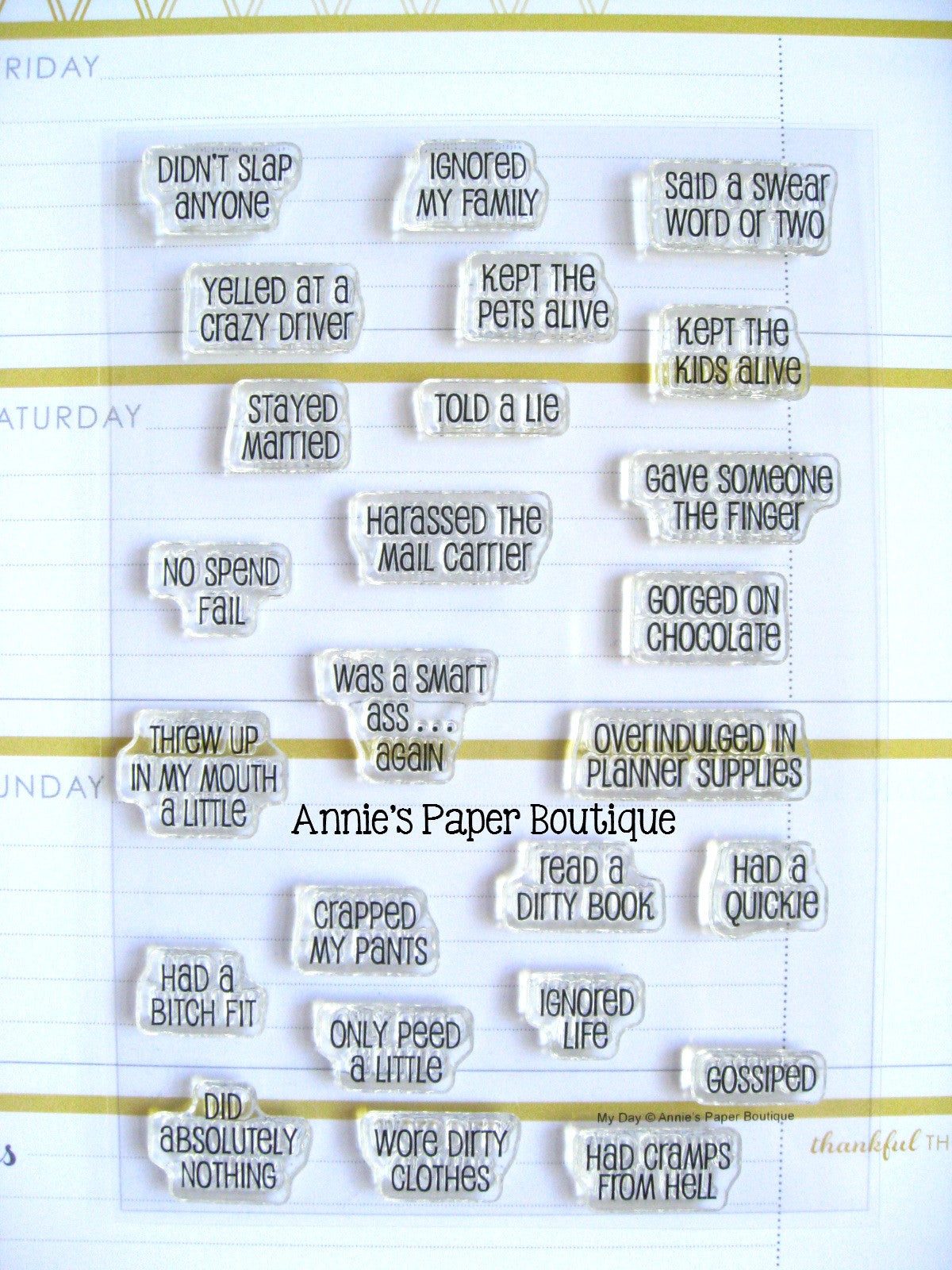 My Day Planner Photopolymer Stamps - 4x6 - Snarky, Adulting – Annie's ...