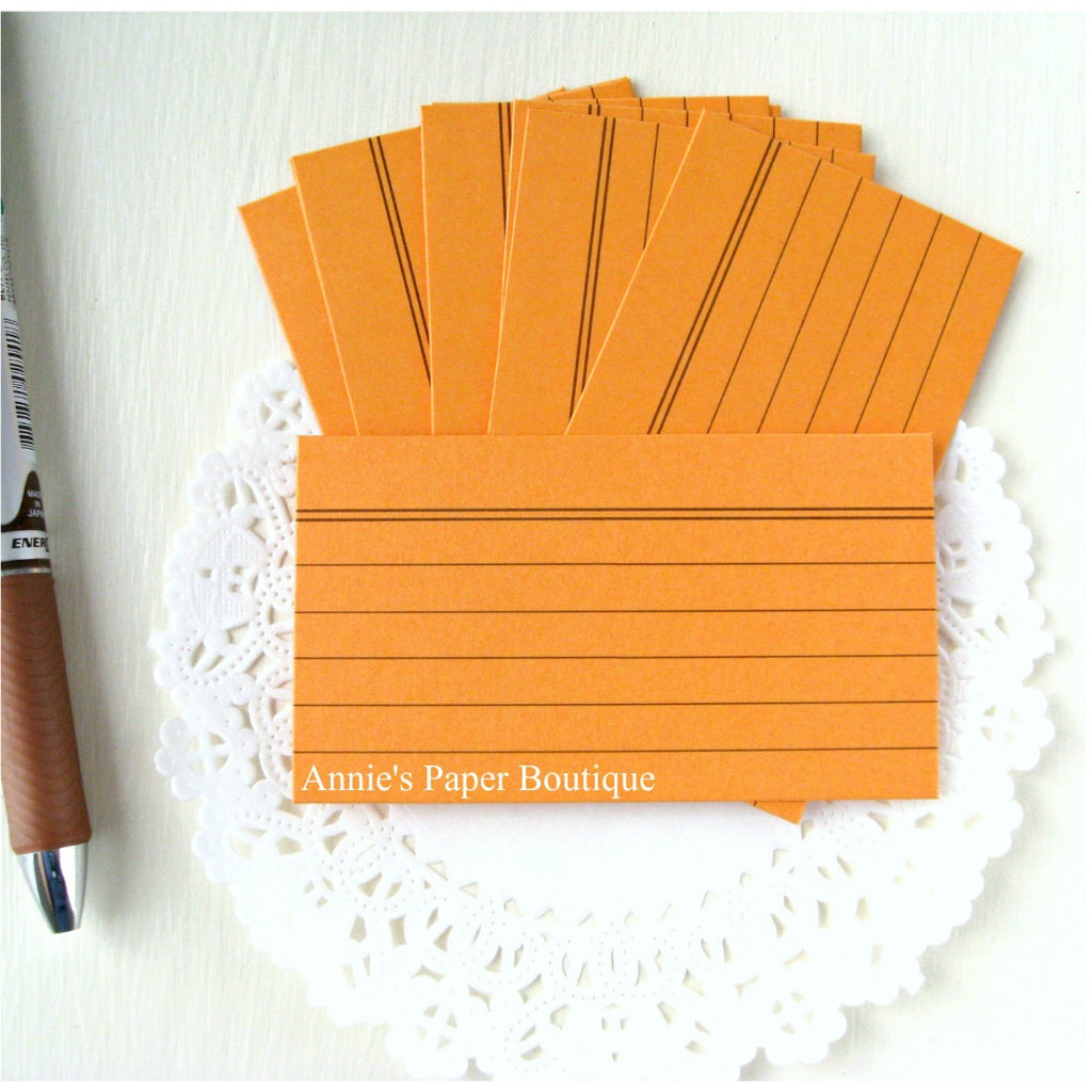 Mini Index Cards - Orange - Note Cards, Stationery, Paper – Annie's ...
