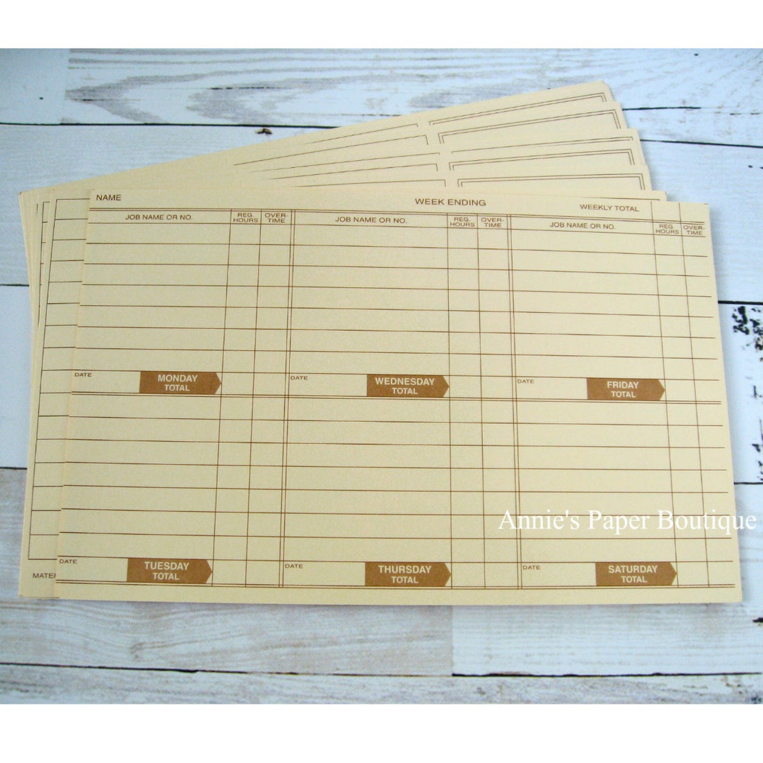 Weekly Tri-fold Time Records - Ephemera for Junk Journals, Planners ...